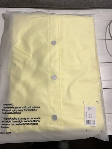 Rains Brand Long Jacket Raincoat Straw Yellow XL Rain Hooded ...