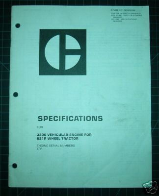 CAT Caterpillar 3306 Engine Specifications Manual 621R | eBay