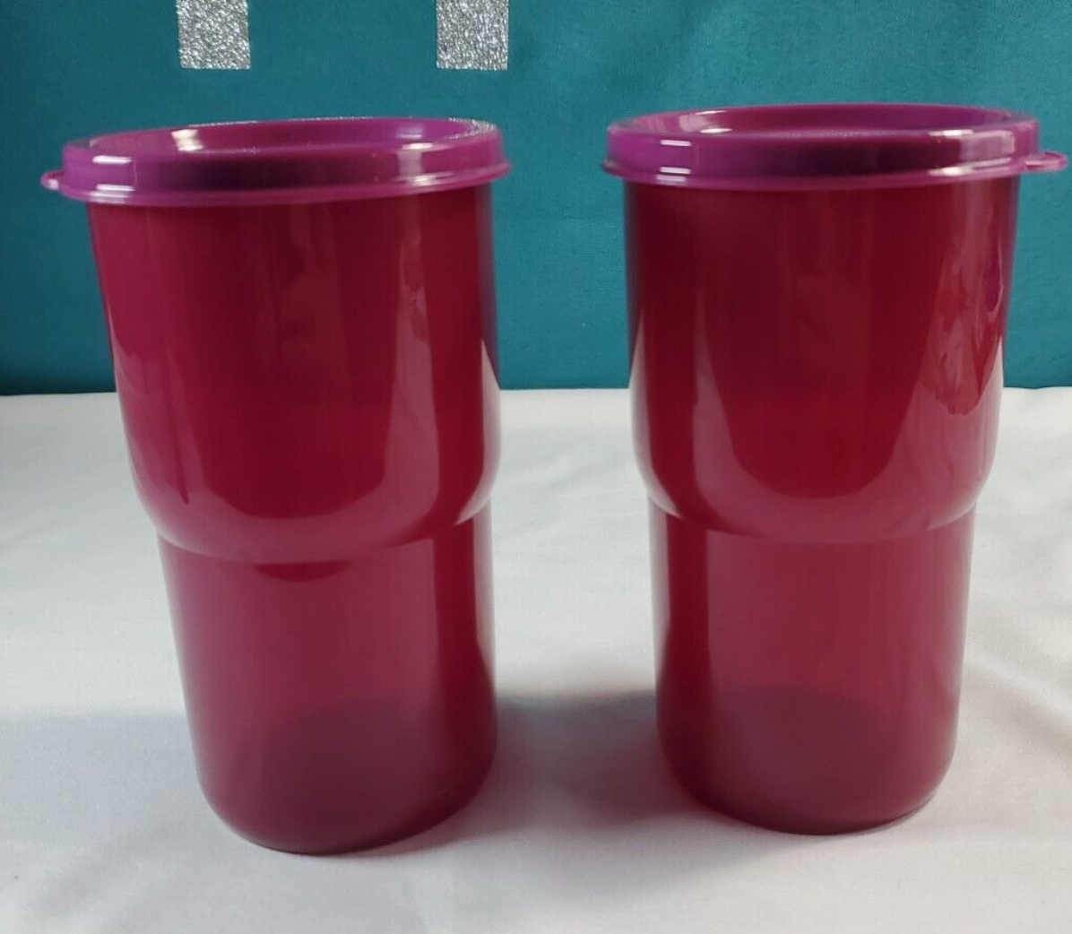 Tupperware 12 oz Stacking Tabletop Tumblers 2 pc Set Purple #2412 New ...