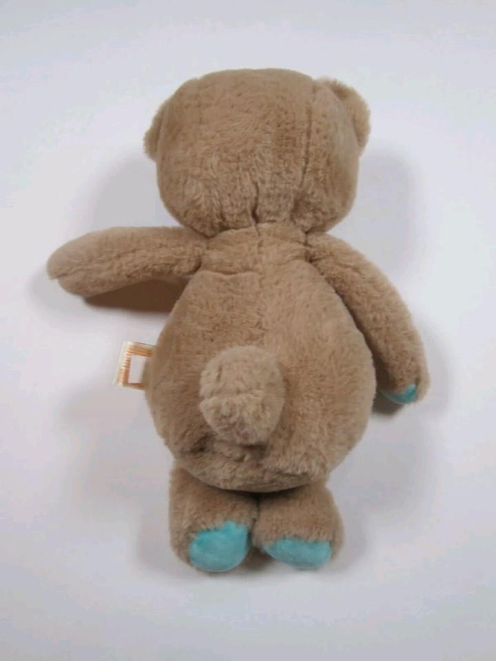 B Softies Plush Bear Brown Teal 11” Stuffed Animal Toy Beanie Battat ...
