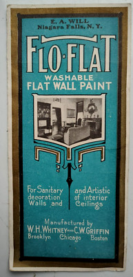 1920s Flo-Flat Washable Flat Wall Paint Brochure with Paint Chit ...