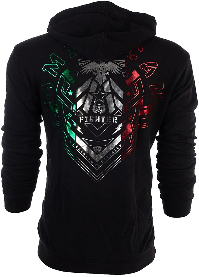 American fighter Men's Hoodie KENDLETON Premium Heavyweight MMA Black ...