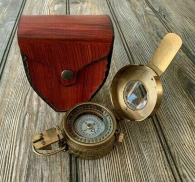 Vintage Solid Brass WWII Military Pocket Compass Gift | eBay