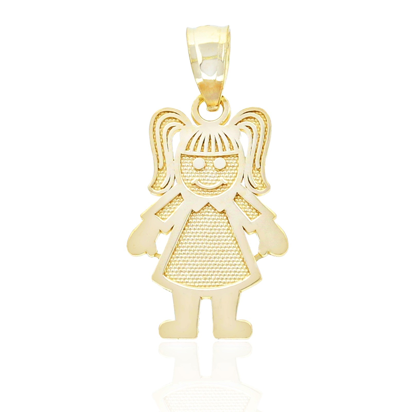 Charm America - Gold Baby Girl Charm - 10 Karat Solid Gold - Baby ...
