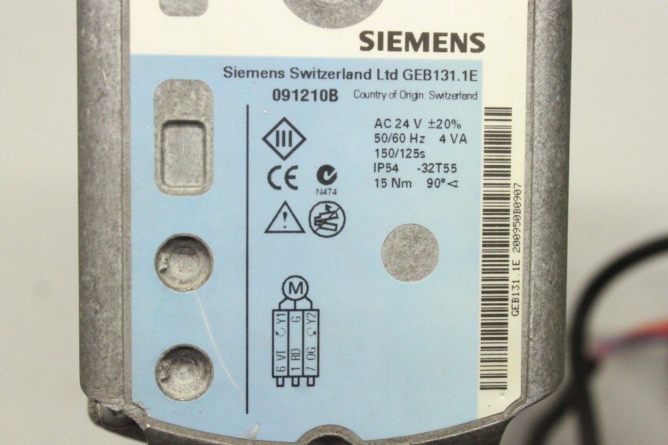 SIEMENS GEB131.1E 24V 150/125s Stellantrieb Actuator Drehantrieb ...