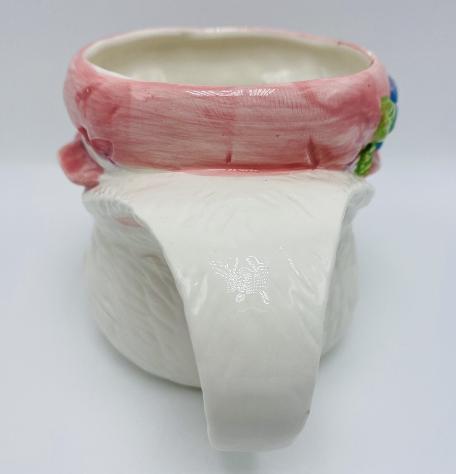 Vintage Ceramic White Bunny Rabbit Head Shaped Mug Cup Easter Bonnet ...