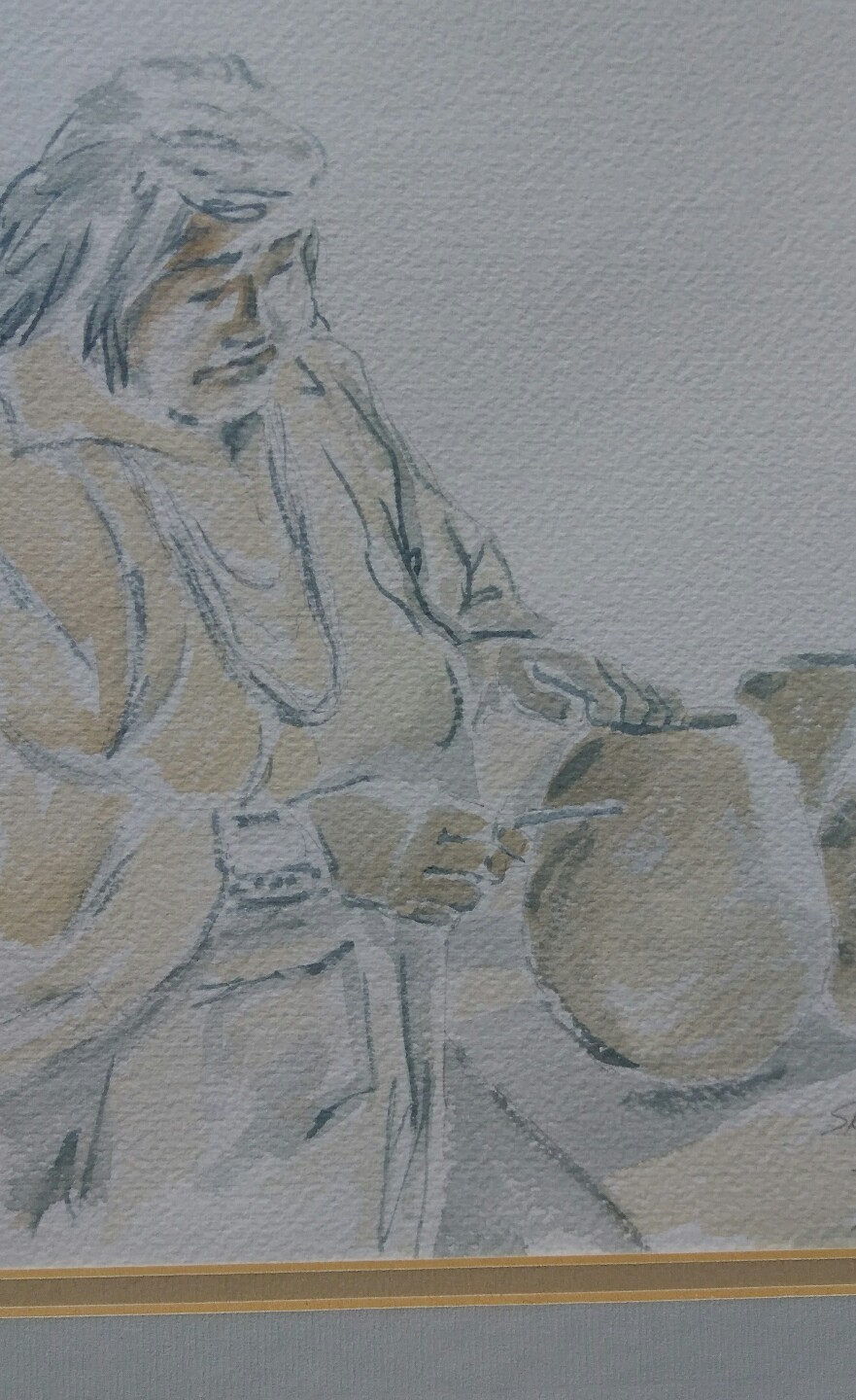 J. Royal (Jim) Telford Original Watercolor Painting "Sketch for Indian ...
