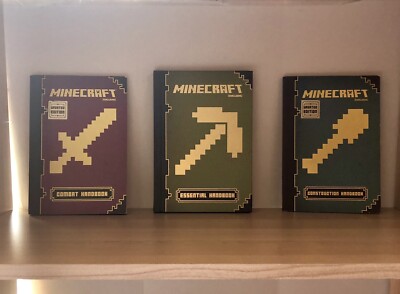 3 Minecraft Books: Construction And Combat (paperback) & Essential ...
