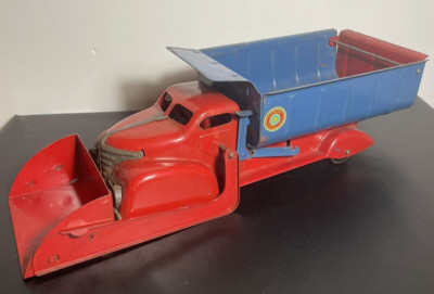 VINTAGE MARX LUMAR CONTRACTORS FRONT LOAD DUMP TRUCK PRESSED STEEL | eBay