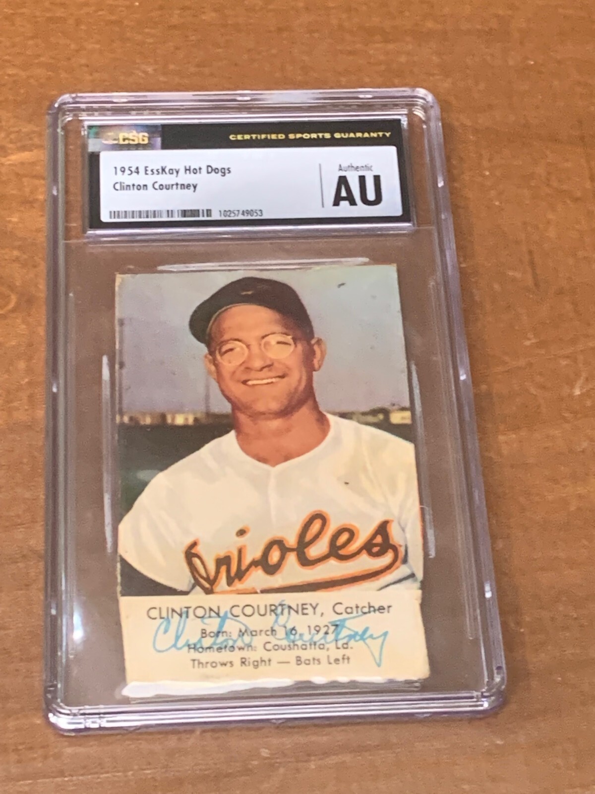 1954 Esskay Meats Baltimore Orioles Clinton Courtney Baseball Card CSG ...