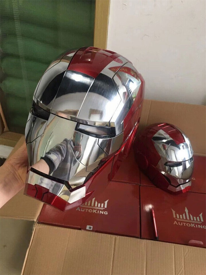 STOCK! AUTOKING Iron Man MK5 1:1 Helmet Wearable Voice-controlled ...