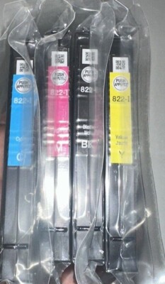 SET of 4 Genuine SEALED BAG NO BOX Epson 822-i INITIAL Inkjet ...