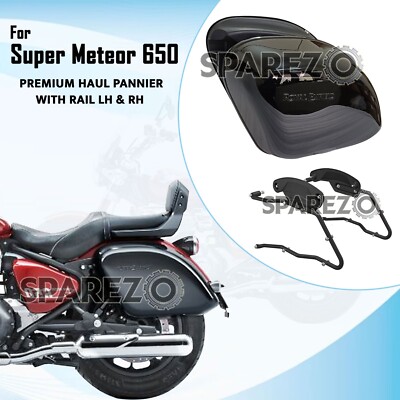 Genuine Royal Enfield Super Meteor 650 Premium Pannier Boxes With Rails ...