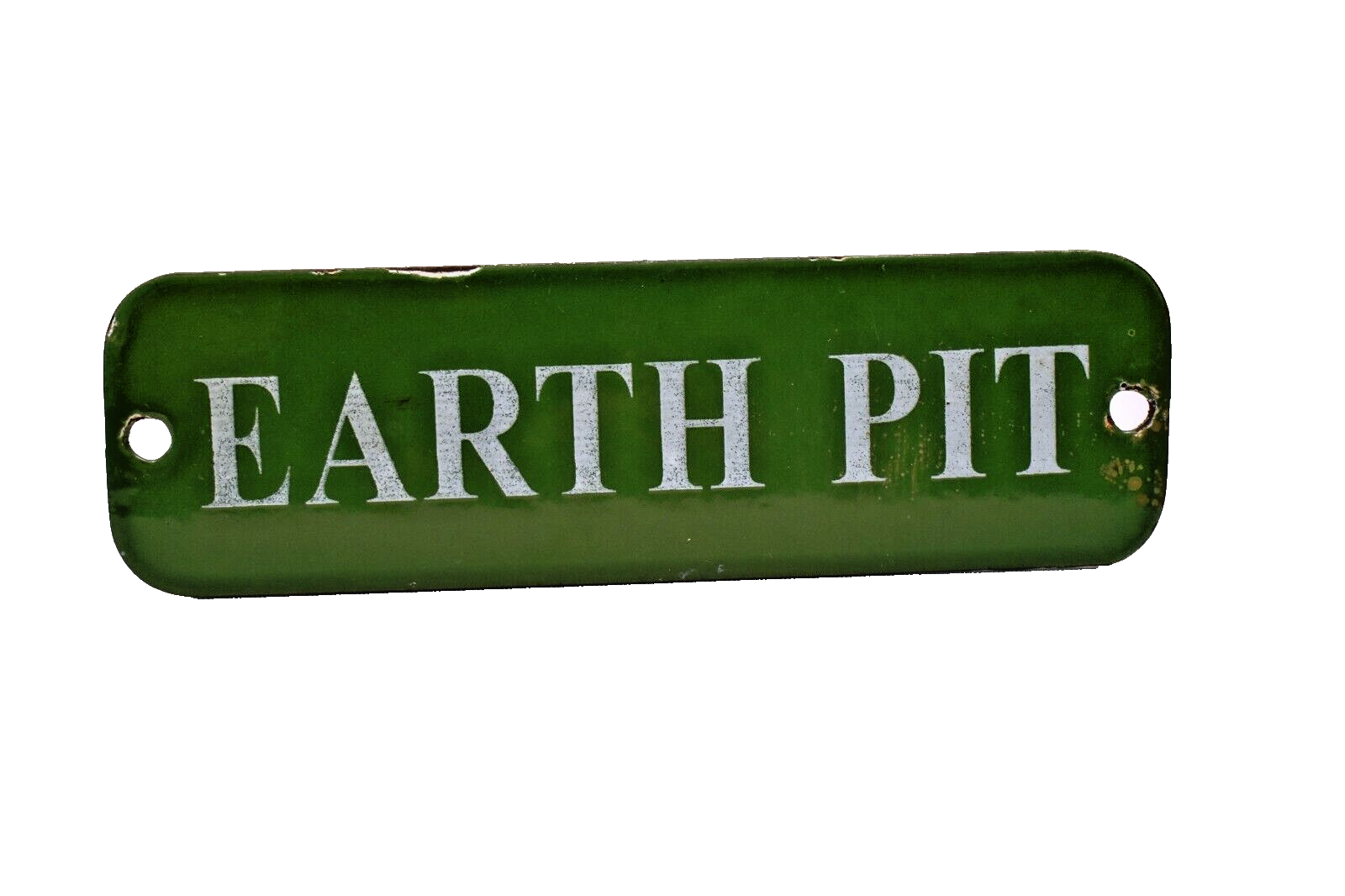 Vintage Earth Pit Sign Board Porcelain Enamel Advertising Safety Short ...