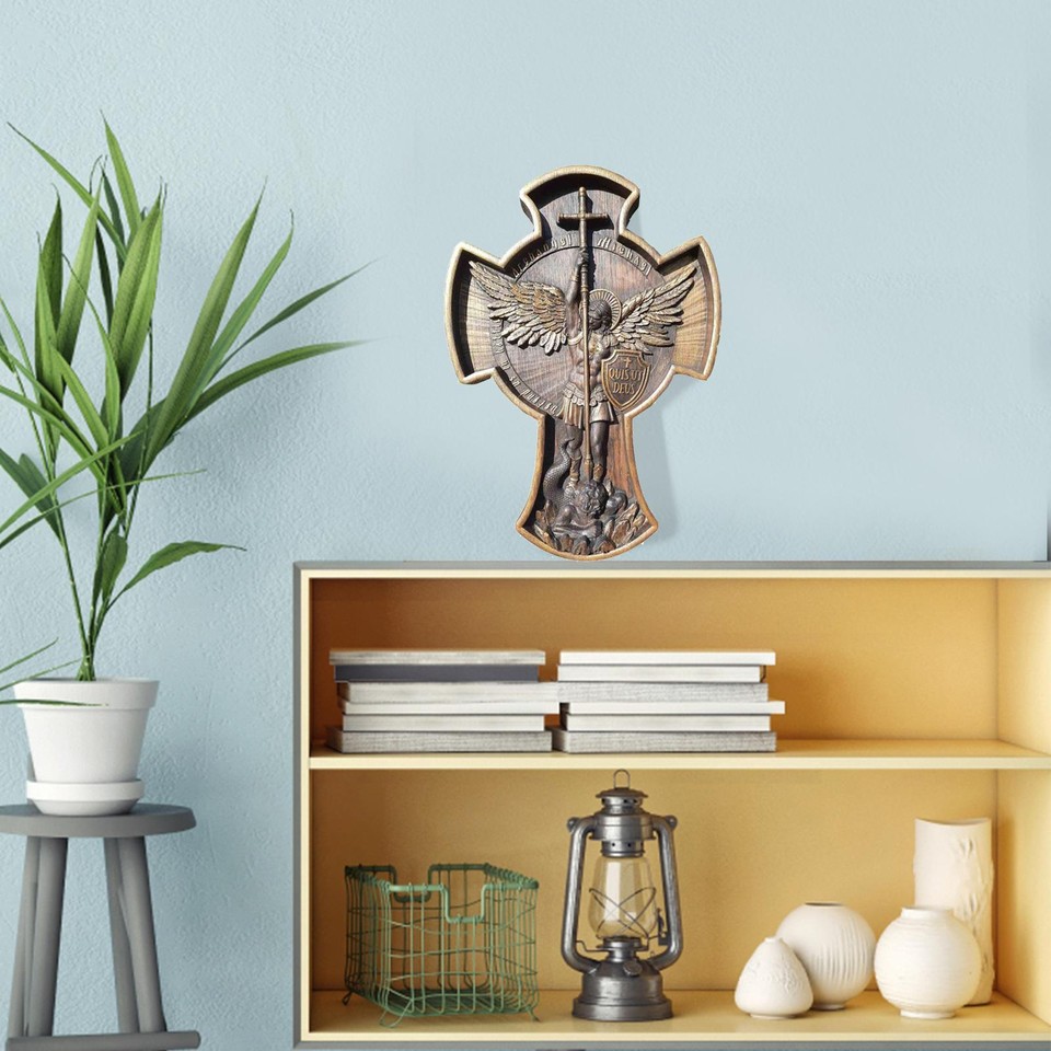 Angel Statue Michael Archangel Figurine Sculpture Resin Ornament Home ...