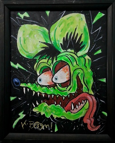 Original Rat Fink Weirdo Painting K.BOOM! Folk Art OOAK Halloween Not A ...