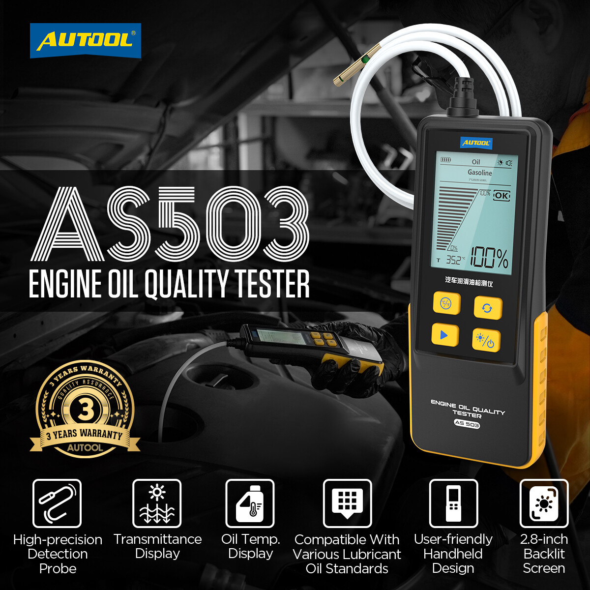 Digital Auto Engine Oil Tester Oil Quality Analyzer Detector Car ...