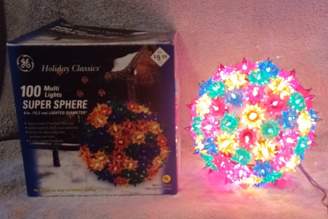 GE 100 Lights Super Sphere Hanging Multi Color Globe 6" Lighted ...