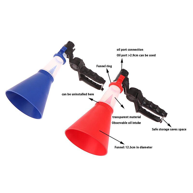 Universal Engine Oil Filling Funnel Set Plastic Adjustable Gasoline ...