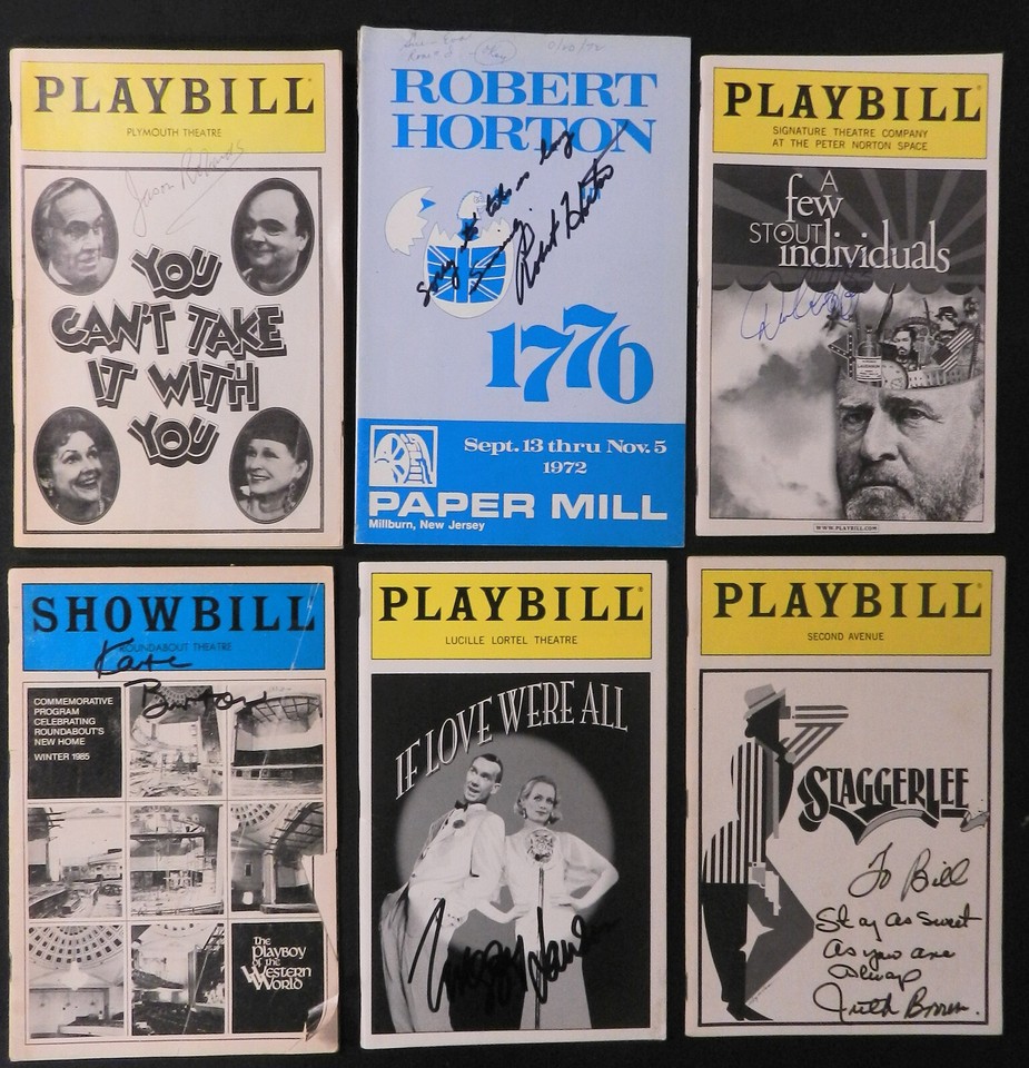 Vintage Showbill Playbill Theatre Theater Program Lot w/Autographs | eBay