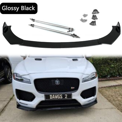 For Jaguar F-Pace Front Bumper Lip Spoiler Splitter Body Kit Strut Rods ...