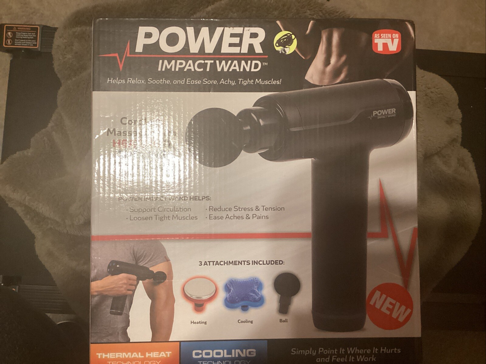 Power Impact Wand Percussion Muscle Massager w/ 3 Attachments | eBay