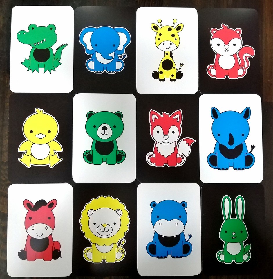 24 Design Black White Colour Baby Sensory Development Flash Cards ...