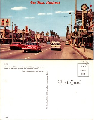 Van Nuys Boulevard Street Scene Van Nuys California Postcard | eBay