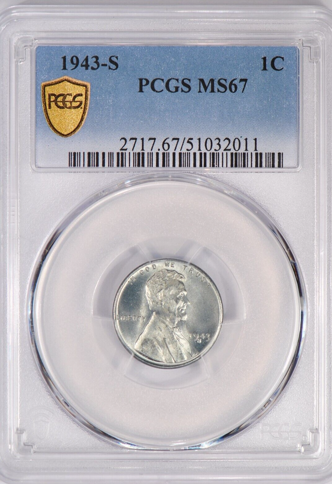 1943 S Lincoln Steel Cent PCGS MS67 MS 67 Gem Coin 1C | eBay
