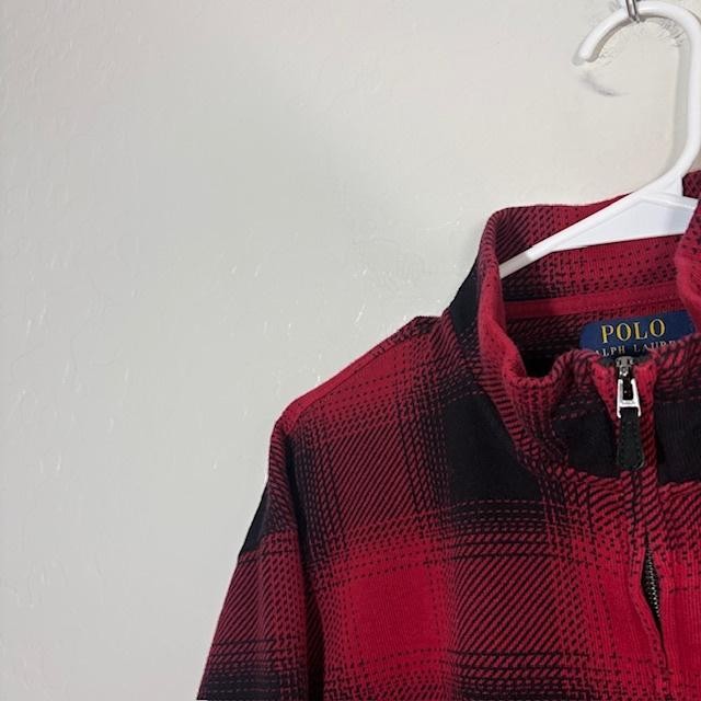 Polo Ralph Lauren Sweater Mens XL Red Plaid 1/4 Zip Mock Neck Pullover ...