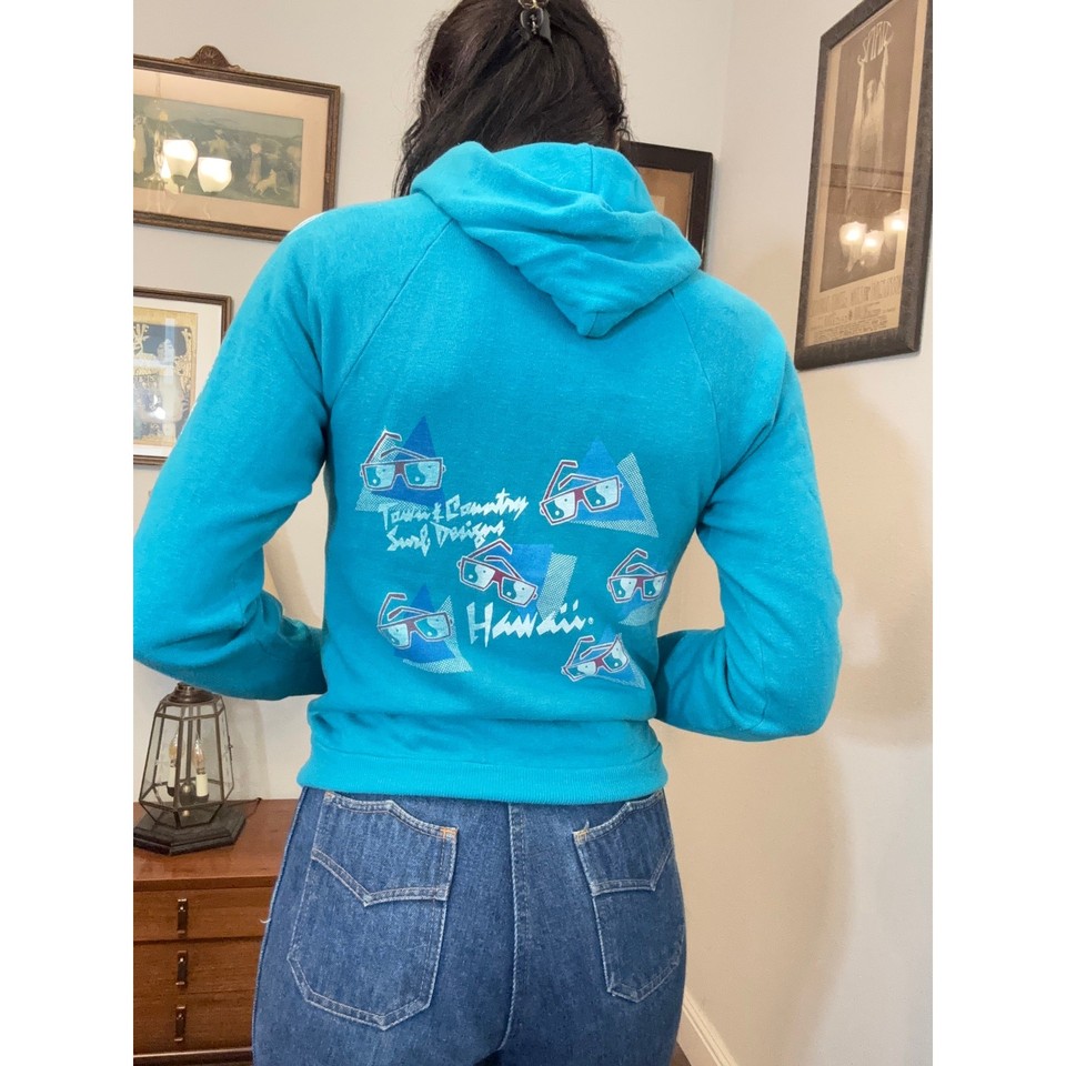 Vintage surf sweatshirt hoodie 80s raglan Surf Designs Hawaii yin yang ...