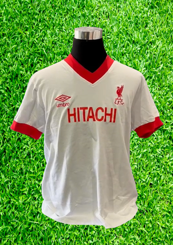 Liverpool FC 1980's White HITACHI Shirt M | eBay UK