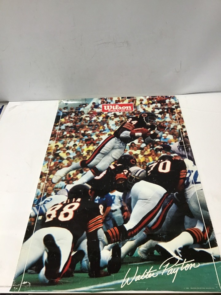Vintage 1982 Walter Payton Poster- Wilson Sporting Goods Co.- 24x36" | eBay