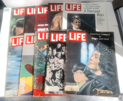 VINTAGE Lot Of 10 LIFE MAGAZINES 1950s - 1970s KENNEDY John Wayne ...