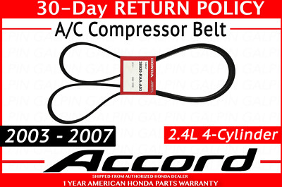 NEW GENUINE HONDA ACCORD 2.4L 4Cyl SERPENTINE A/C DRIVE BELT 38920-RAA ...