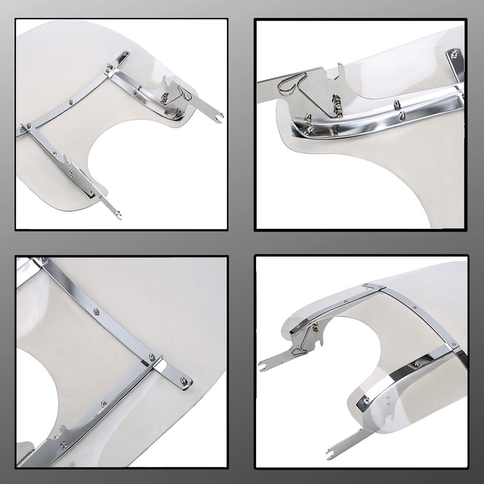 28" Detachable Windshield For Harley Touring Road King FLHR w/Bracket ...