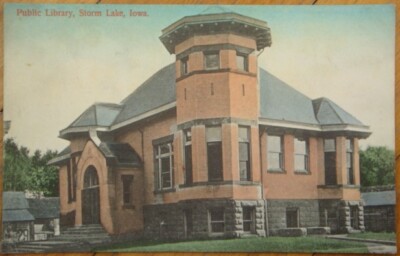Storm Lake, IA 1910 Postcard: Public Library Building - Iowa | eBay