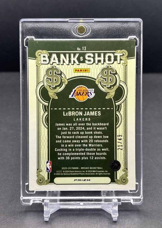 2023-24 PANINI MOSAIC NBA #13 LeBron James Lakers Bank Shot Orange ...
