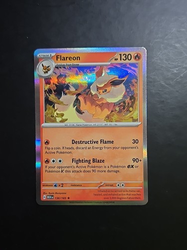 Pokemon Scarlet&Violet 151 Flareon Holo Rare 136/165 NM | eBay