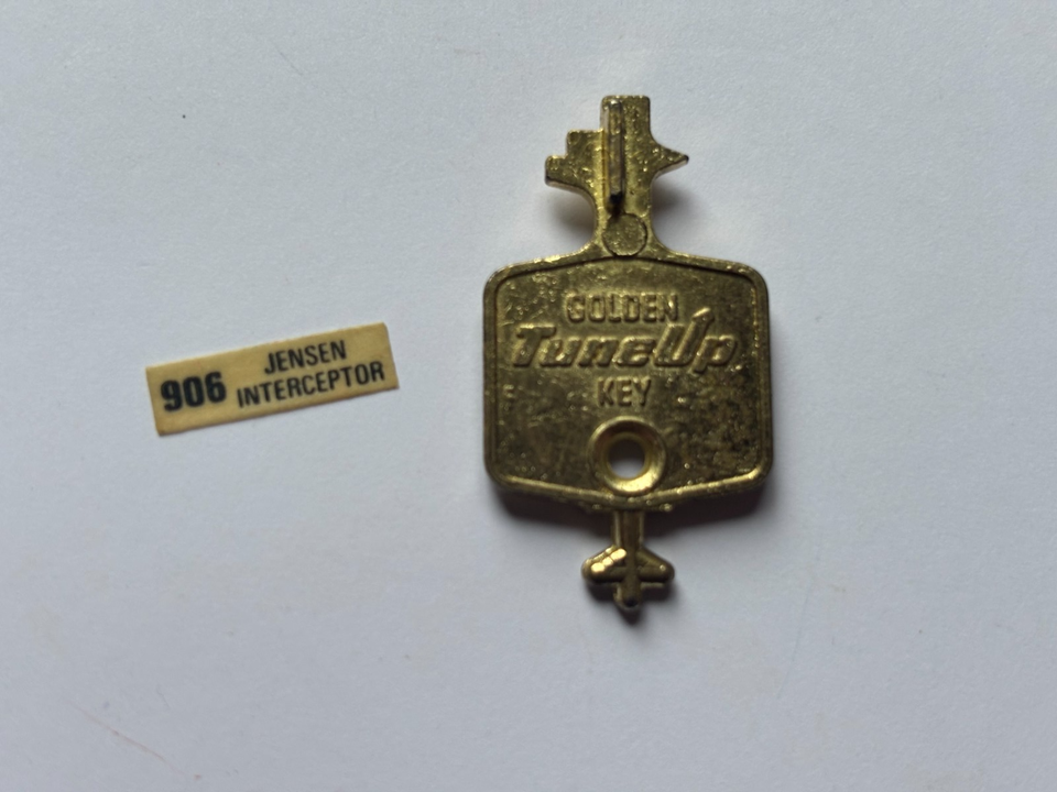 Corgi Rockets GOLDEN TUNE UP KEY (906 Jensen Interceptor label) | eBay UK