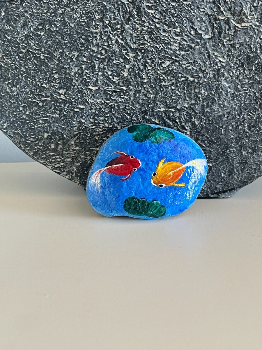 Koi Pond Painted On Rocks Koi Fish In Pond