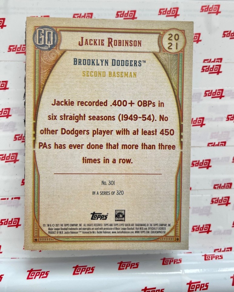 Jackie Robinson - 2021 Topps Gypsy Queen SP #GQ-301 - Dodgers | eBay