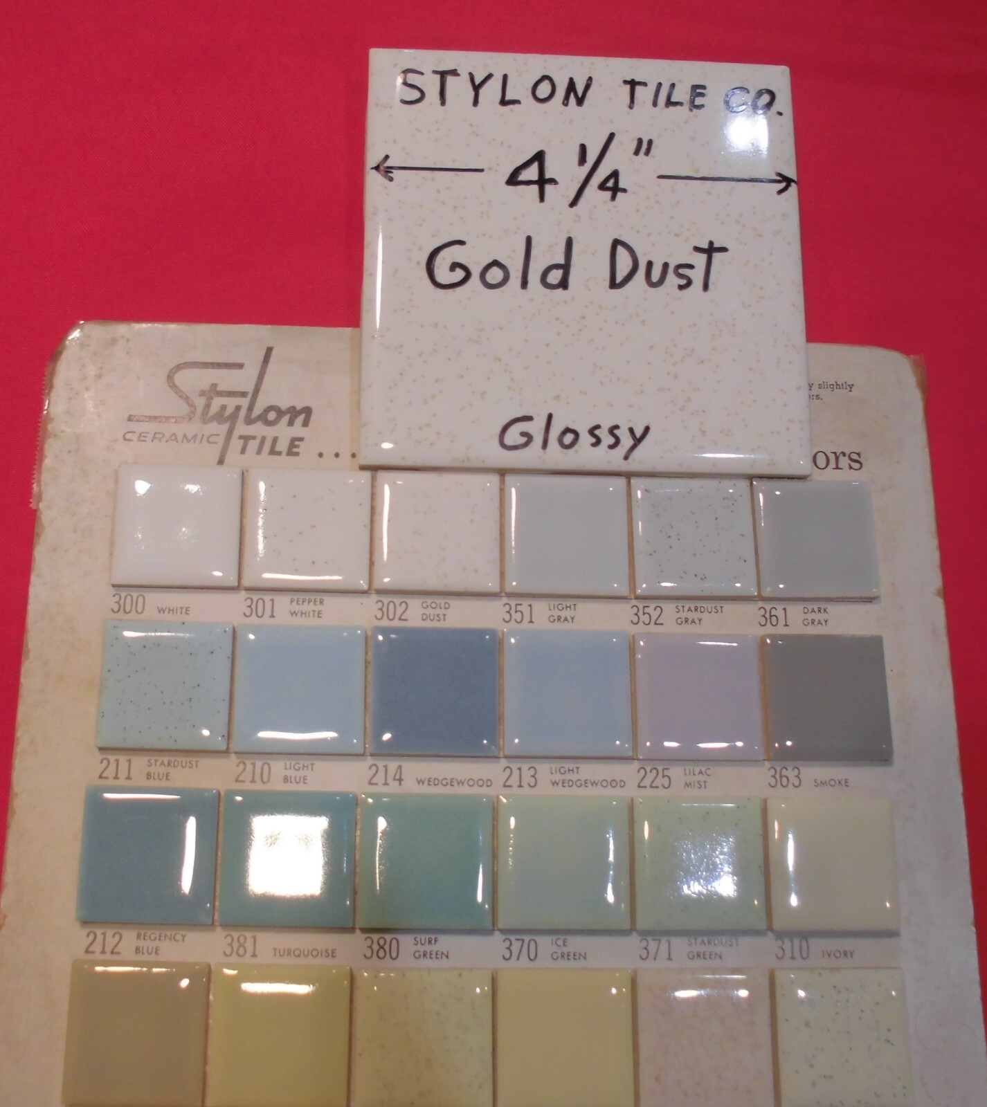 1 pc. Gold Dust: 4-1/4" Glossy Ceramic Tile by Stylon Co. white + gold ...
