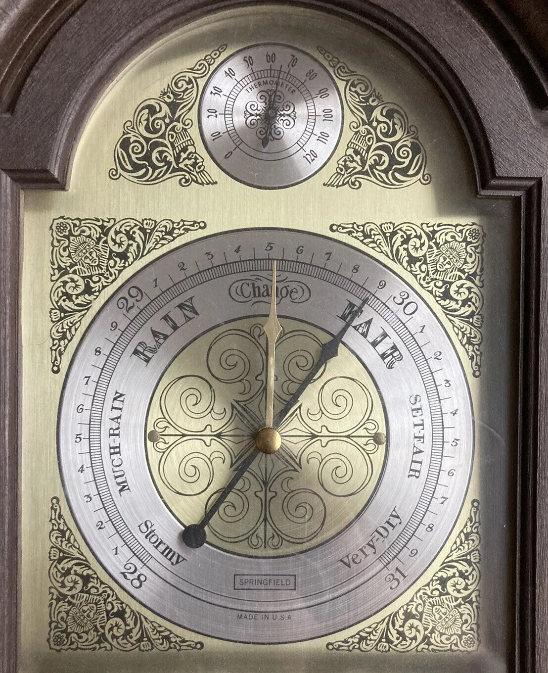 VTG Springfield Wall Mantle Barometer Thermometer Humidity Weather ...