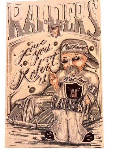 Prison Art Card Letter Oakland Raiders Low Rider | eBay