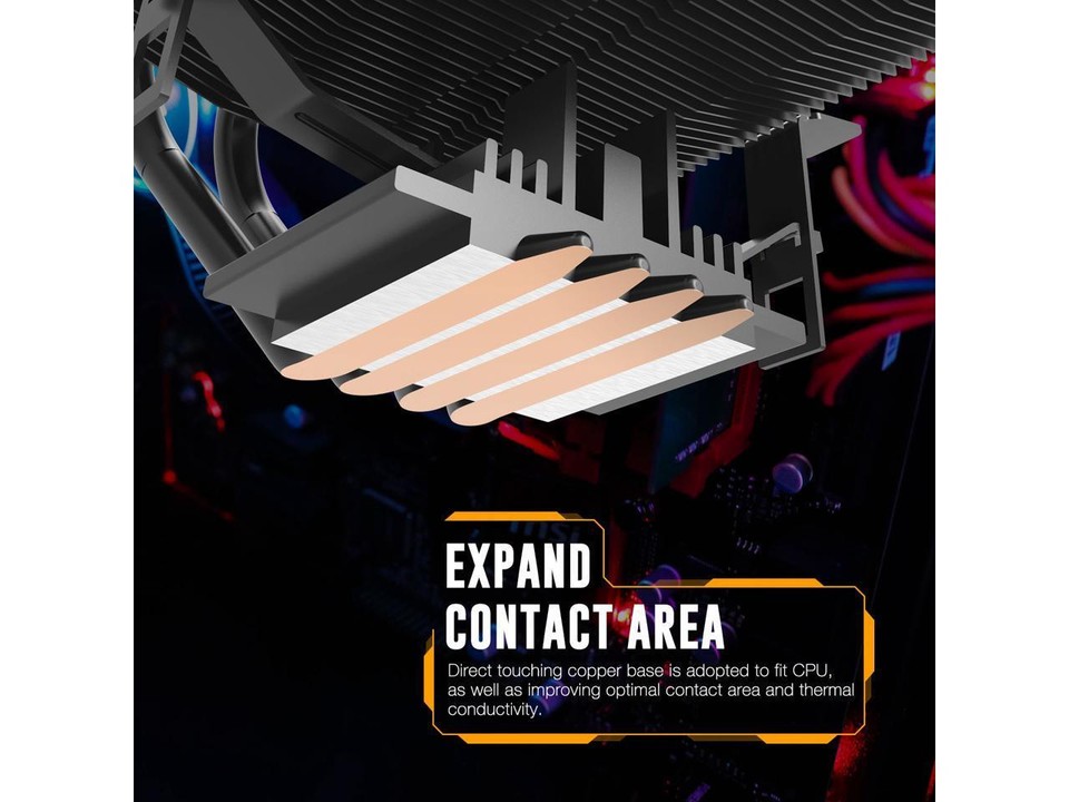 darkFlash Talon CPU Cooling Cooler LED RGB PWM Fan With Four Heatpipes ...