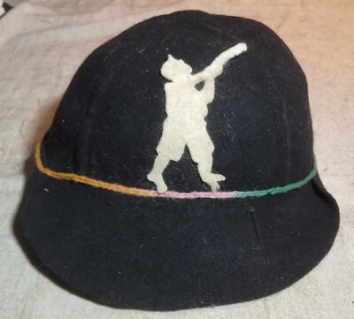 ANTIQUE BLACK WOOL BASEBALL CAP MERRIMAC HAT CORP PENNY NOVELTY CO ...