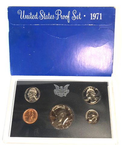 United States Mint Proof Set 1971 - 5 Mint Uncirculated Coins 1c 5c 10c ...