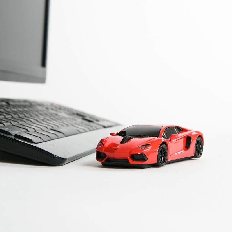 Wireless mouse Lamborghini Aventador Orange Laptop PC USB Receiver ...