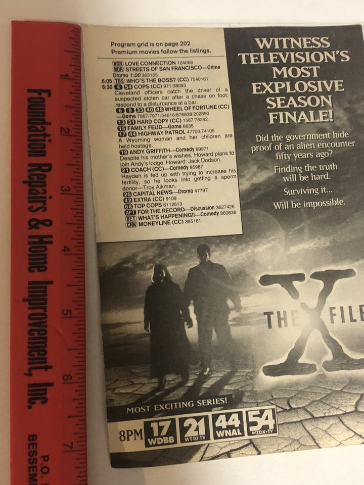 The X Files Vintage Tv Guide Print Ad David Duchovny Gillian Anderson ...
